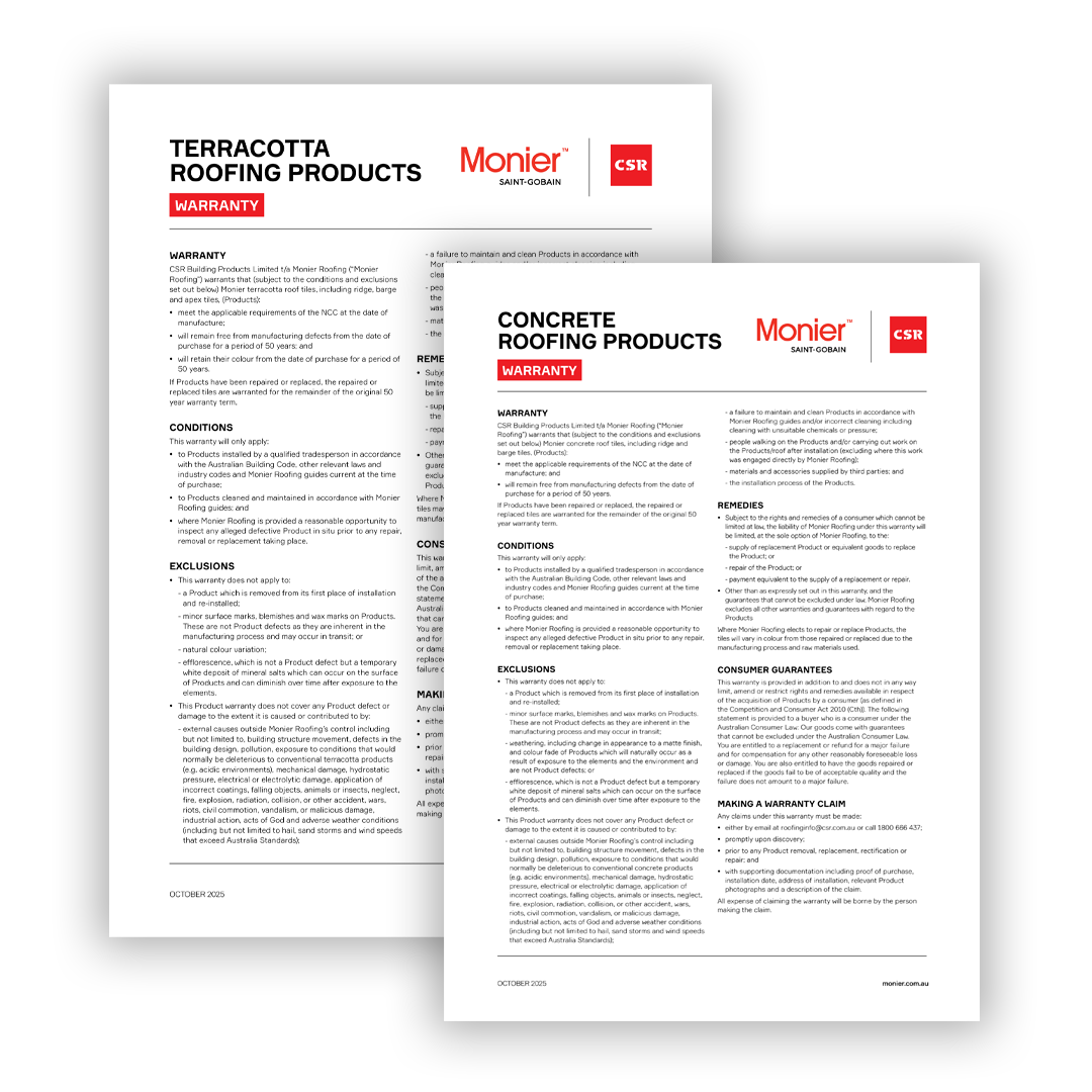 Warranty | Monier Roofing